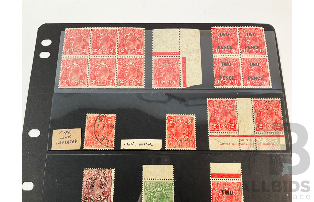 Australian KGV Head Stamps Including - Lot 1662266 | ALLBIDS