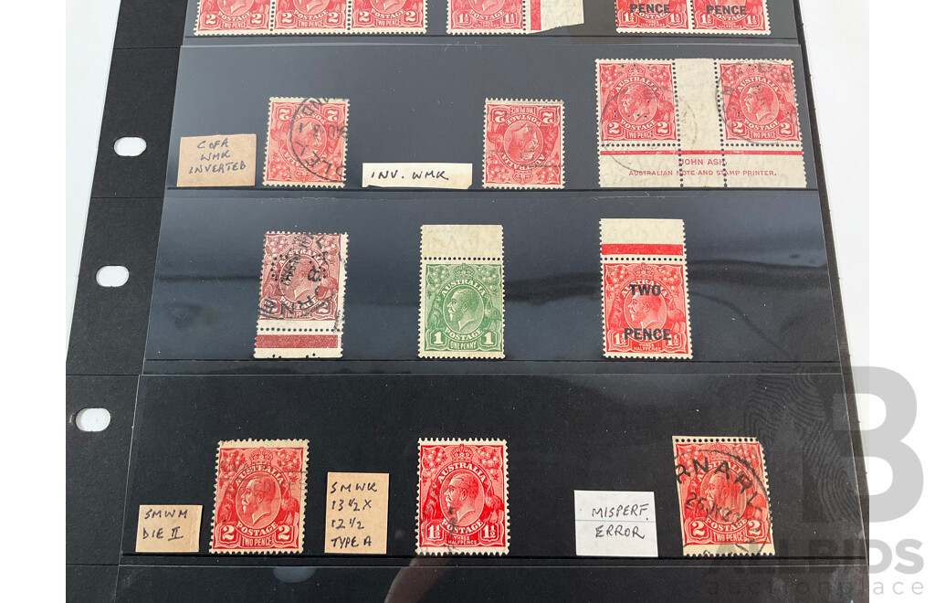 Australian KGV Head Stamps Including - Lot 1662266 | ALLBIDS