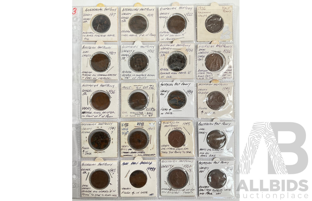 Twenty Australian Half Pennies, - Lot 1638687 | ALLBIDS