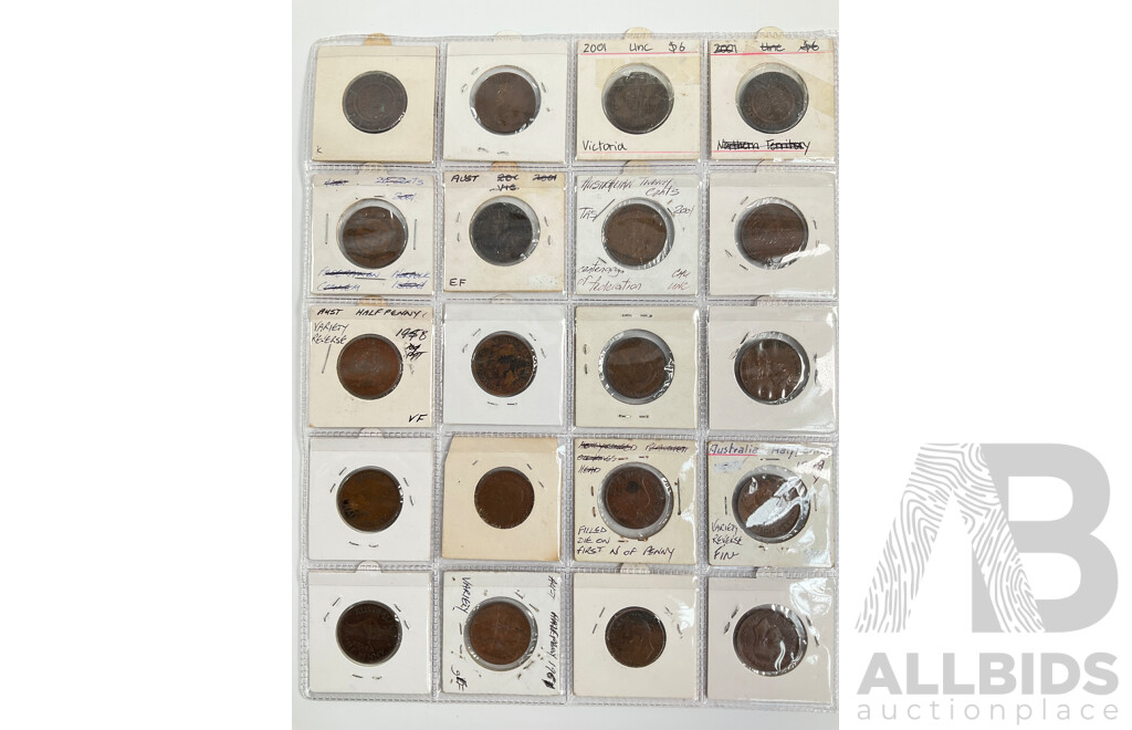 Twenty Australian Half Pennies, - Lot 1638687 | ALLBIDS